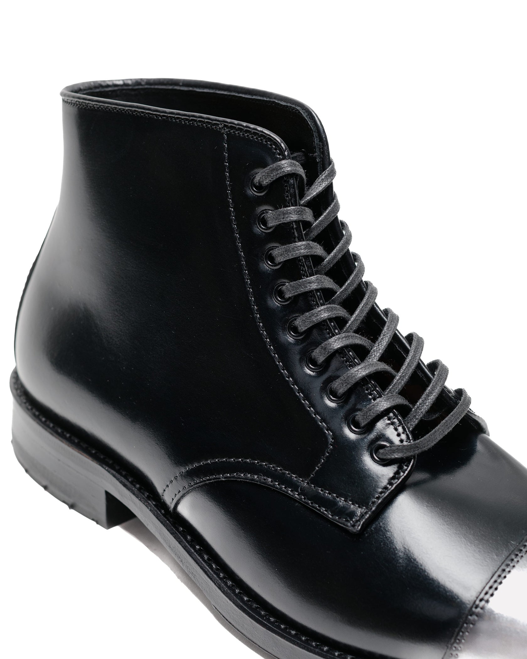 Alden Straight Tip Boot With Commando Sole Black Shell Cordovan 39625C ...
