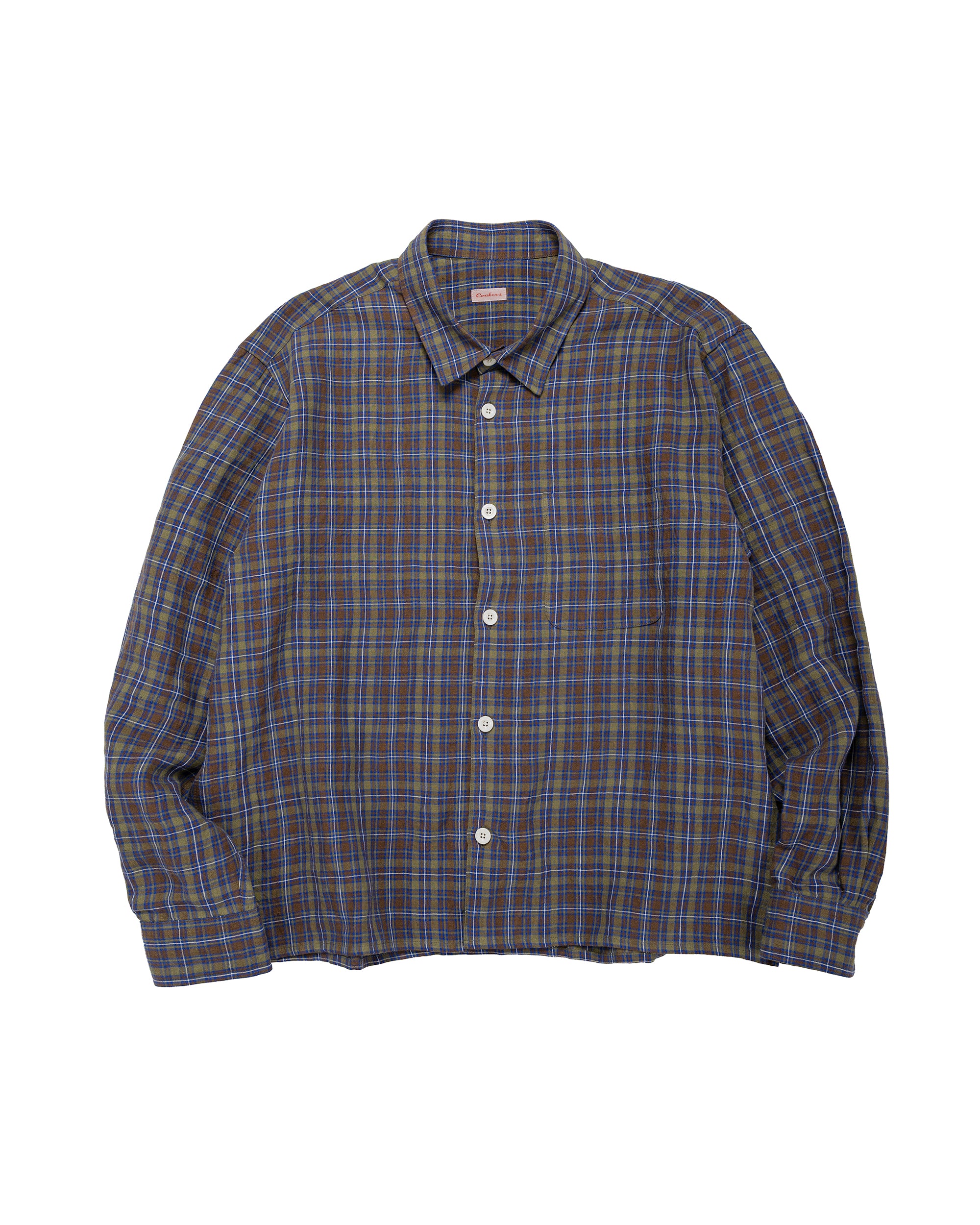 Conkers Farmer Shirt Irish Linen Damson – lost & found