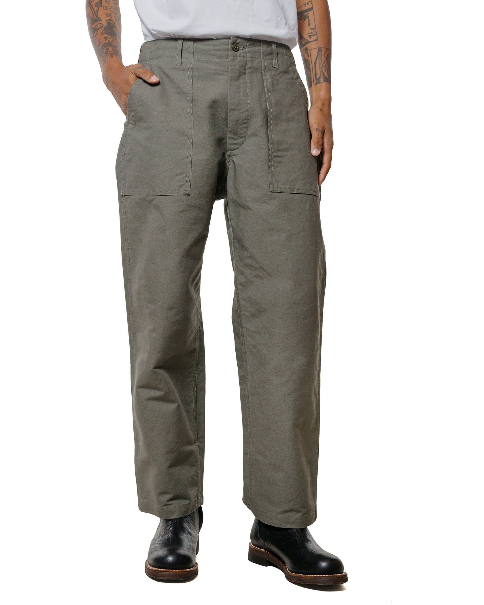 Engineered Garments Fatigue Pant Olive Cotton Double Cloth – lost & found