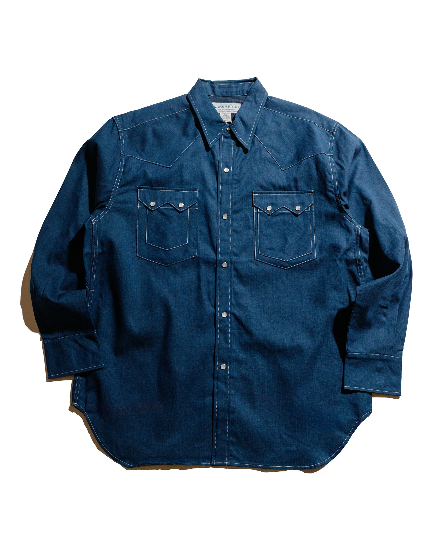 Sassafras Weeds Digger Shirt 6.5oz Herringbone Denim Indigo – lost & found