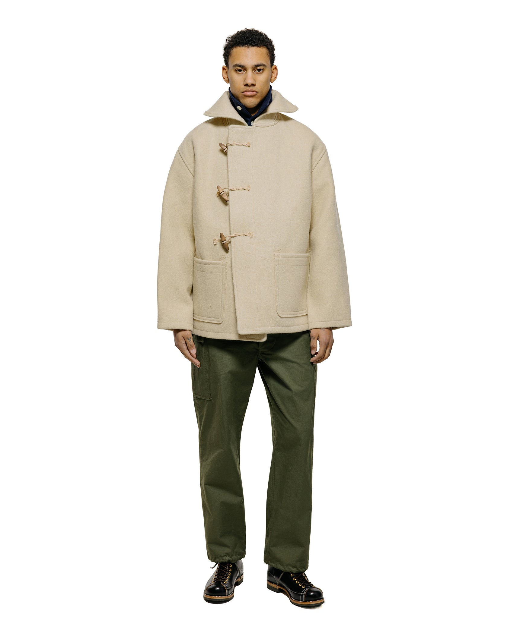 The Real McCoy's MJ25102 WWII British Fearnought Duffle Coat, ARP Ecru ...