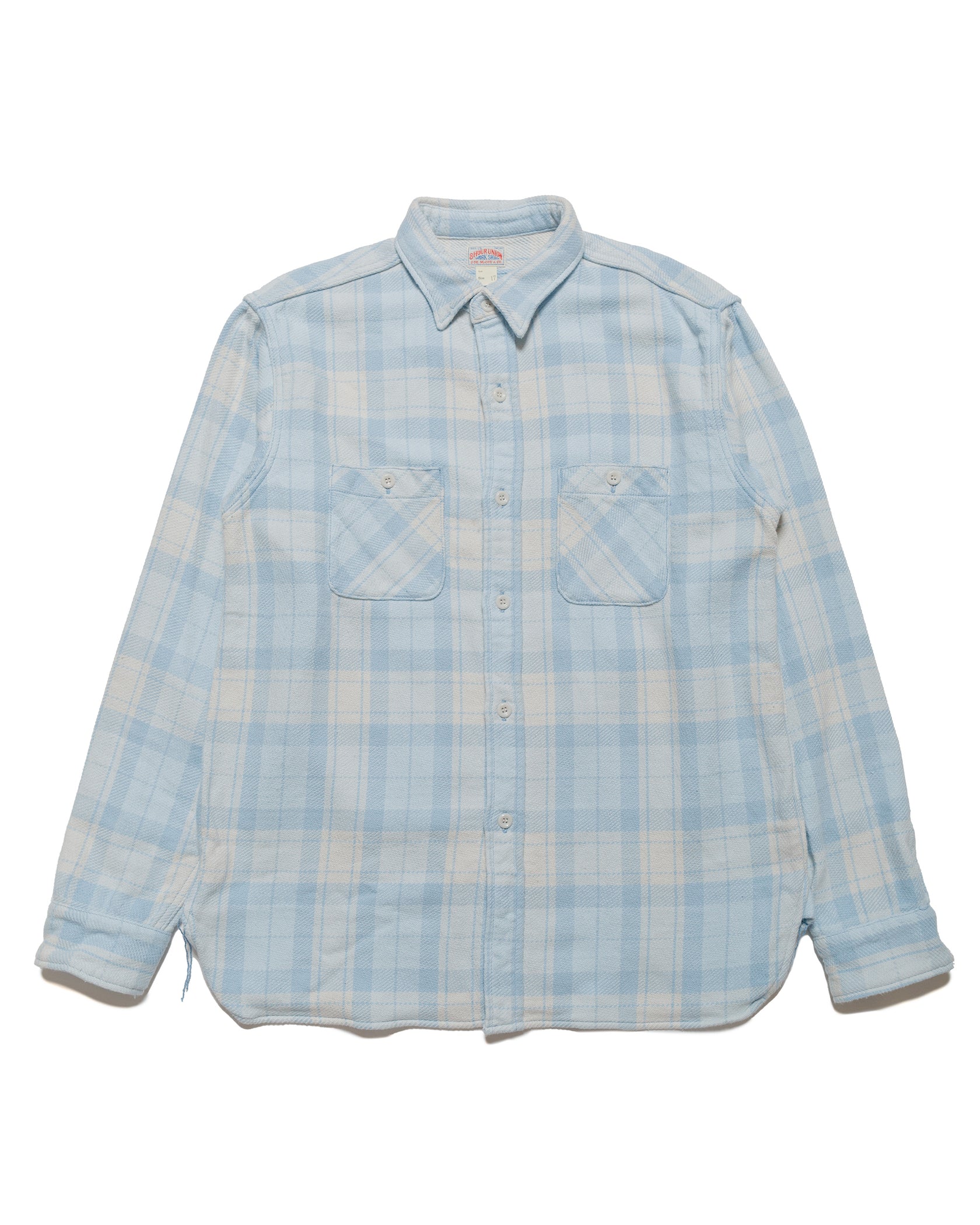 The Real McCoy's MS24007 8HU Block Check Summer Flannel Shirt Light Bl ...